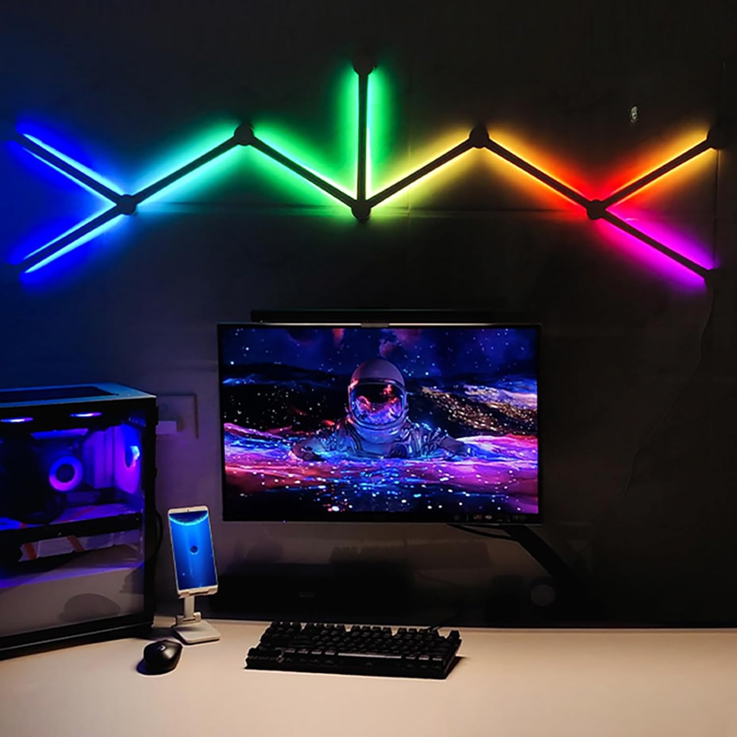 Smart Wall Light Lines, 9pcs Smart RGB LED Wall Light Lines, 16M+ Color ...