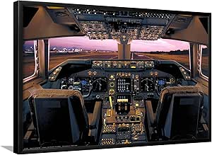 Amazon.com: AllPosters Wall Poster Boeing 747-400 Flight Deck on Black ...