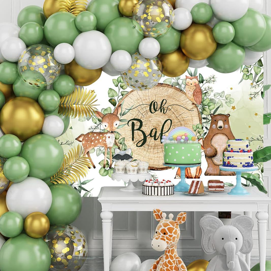 Forest Baby Shower Background Spring Enchanted Garden Backdrop Forest
