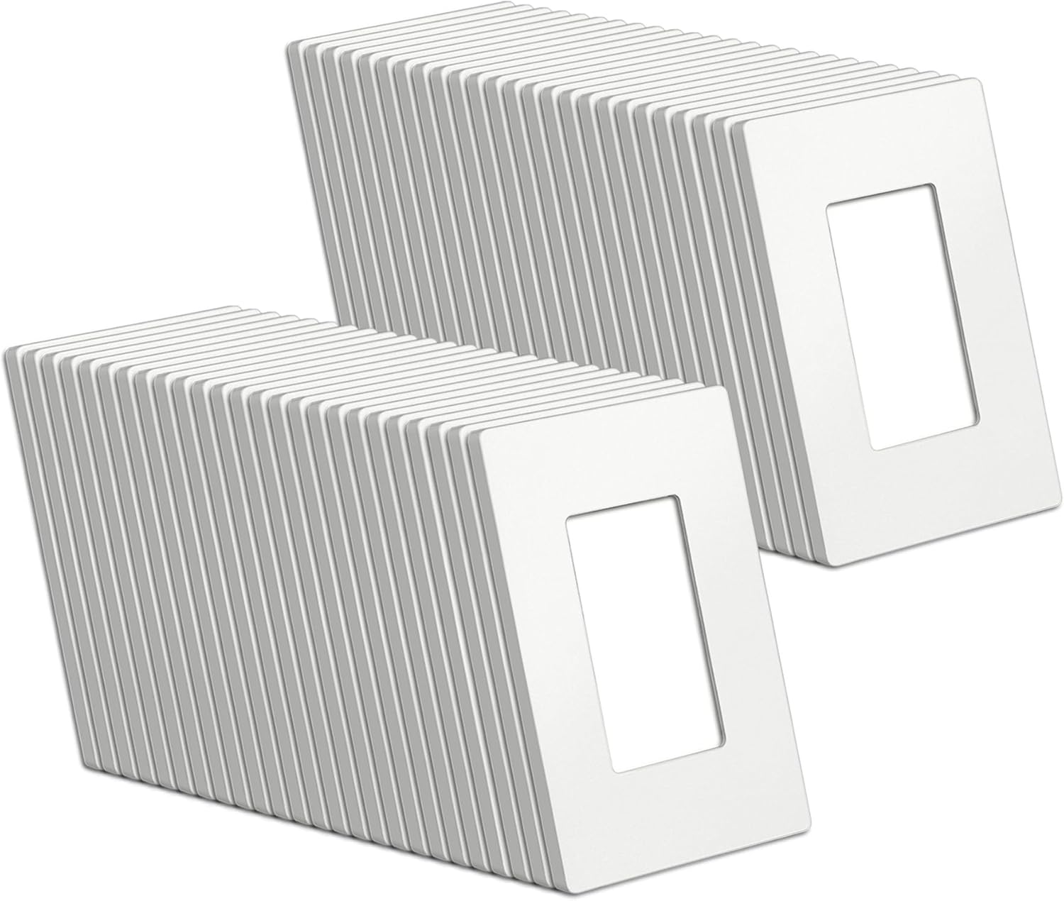 BESTTEN (50 Pack) USWP4 Matte White Screwless Switch Plate, 1-Gang ...