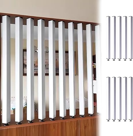 10-Piece White Wood Room Divider Kit - Free Standing Vertical Slats ...