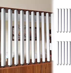Amazon.com - Room Divider 10 Pieces White Wood Wall Post Partition Kit, Free Standing Wall Slats ...