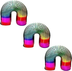 VEHGAL 3 Pc Rainbow Magic Spring Toy, Colorful Plastic Rainbow Coil Toy ...