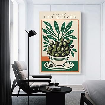 Amazon.de: sinyumoney Retro Les Olives Leinwandbild-Druck ...