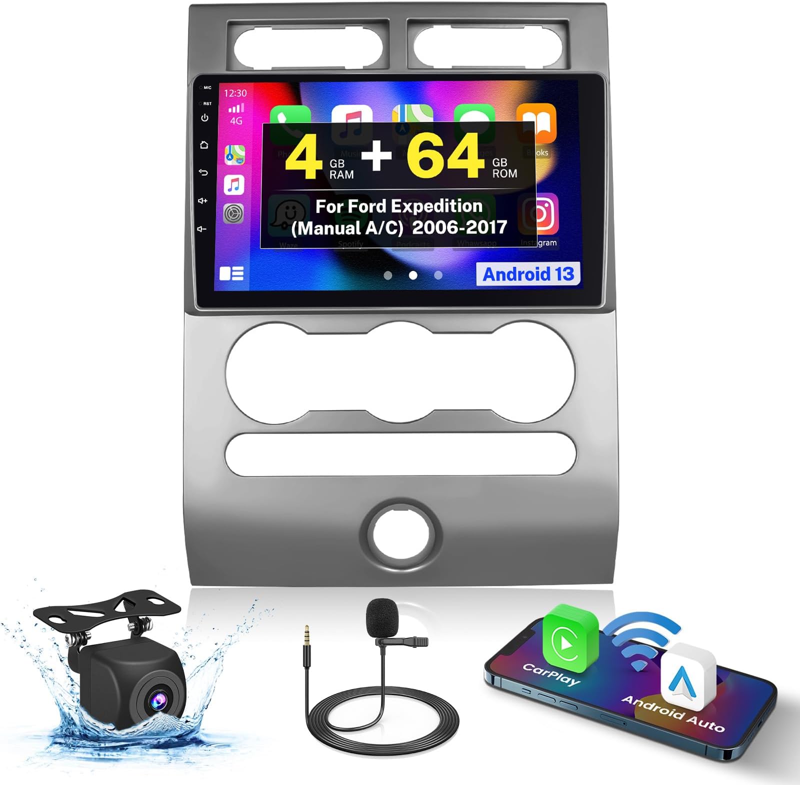 Amazon.com: 𝟰𝗚 𝟲𝟰𝗚 Upgrade Car Stereo for Ford Expedition 2007-2014 ...