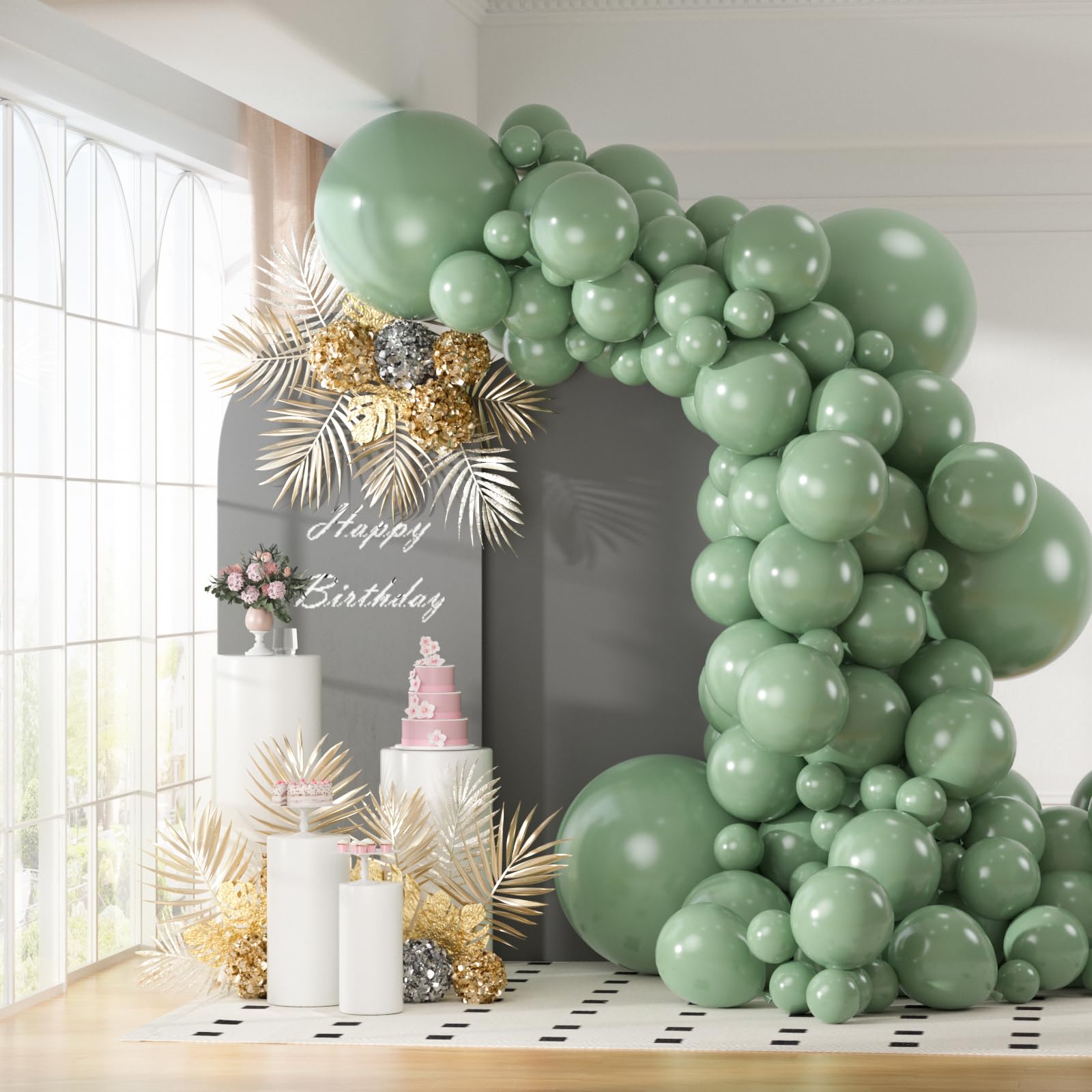 Amazon.com: 130pcs Sage Green Balloons Garlands Kit, 18" 12" 10" 5 ...