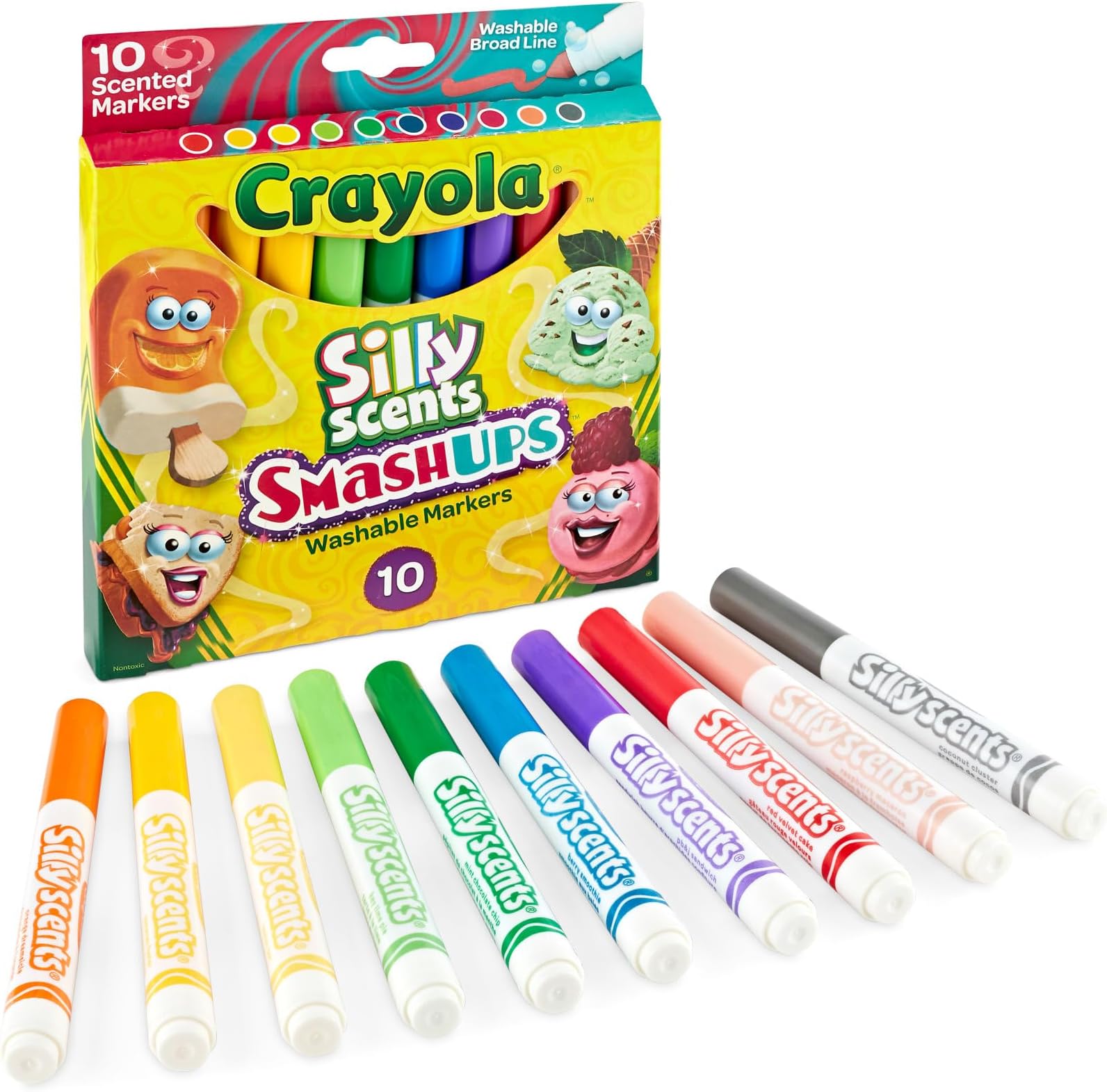 Amazon.com: Crayola Silly Scents Slim Scented Washable Markers, Broad ...