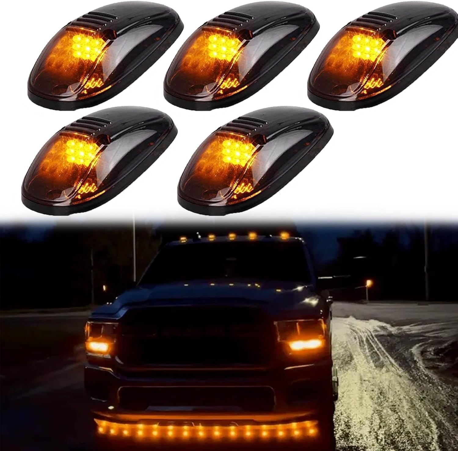 Amazon.com: HRTOE No Drill Cab Lights, Solar Cab Lights for Truck ...
