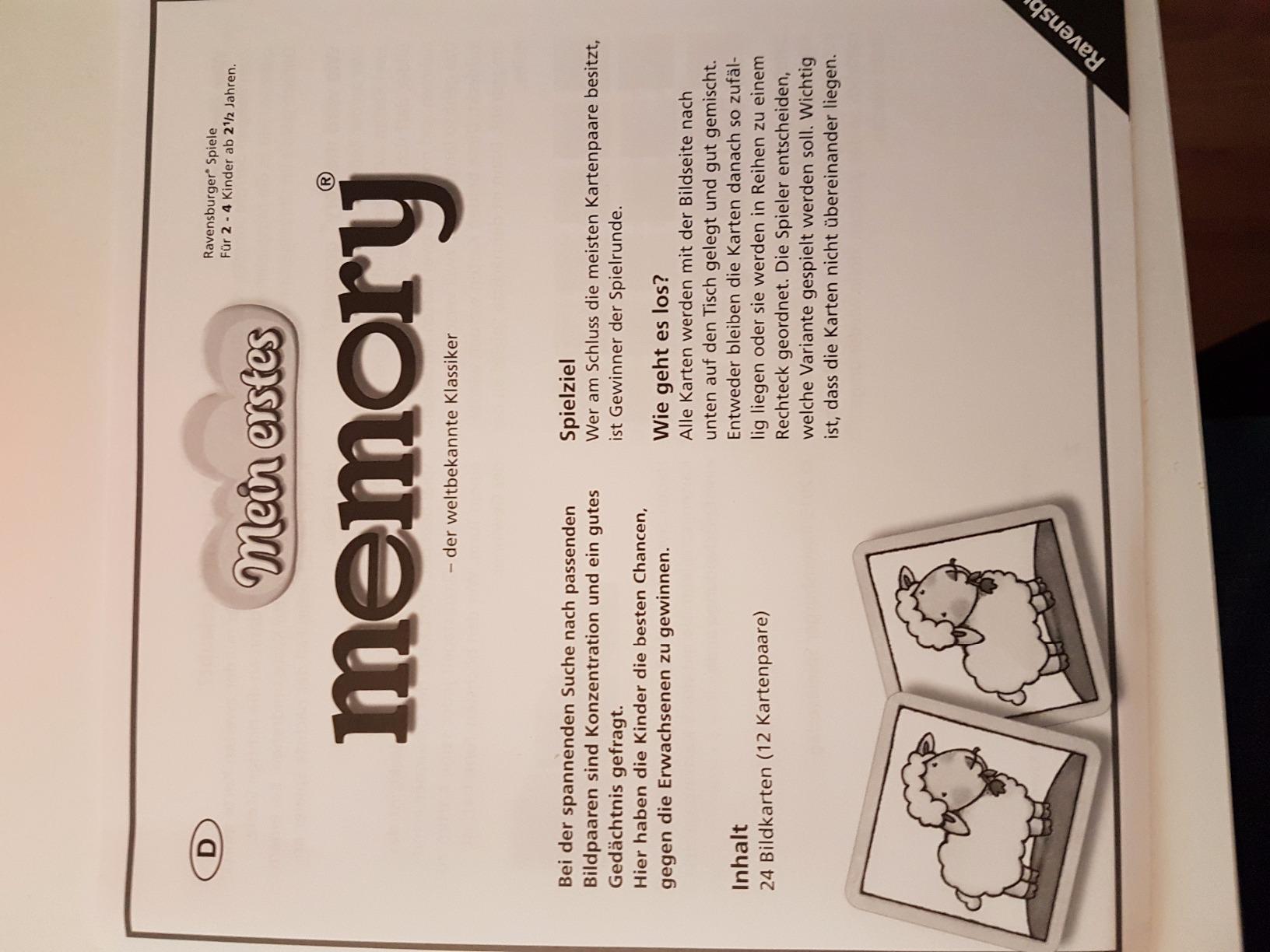 Ravensburger 21130 - Mein erstes Memory - Merk- und Suchspiel für die ...