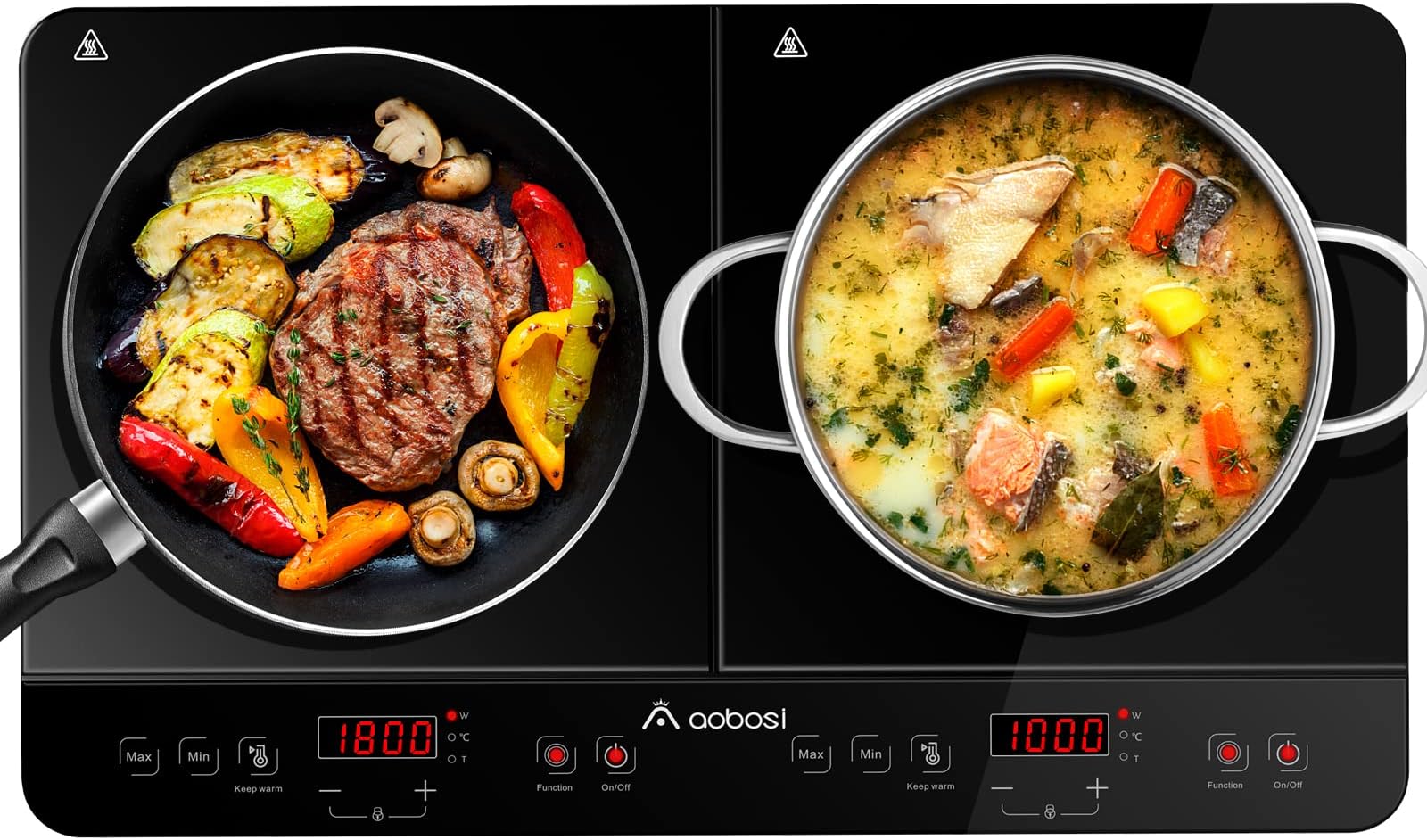 Amazon.com: Nuwave Double Induction Cooktop, Powerful 1800W, 2 Large 8 ...