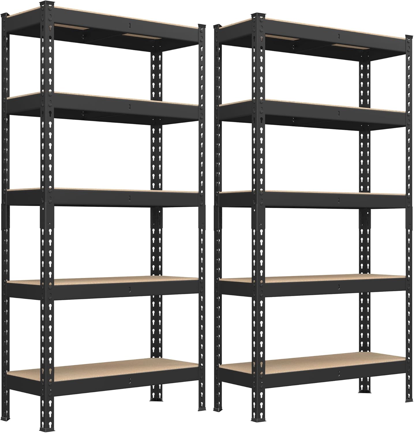 SONGMICS 5-Tier Shelving Unit, Set of 2 Storage Shelves, for Garage ...