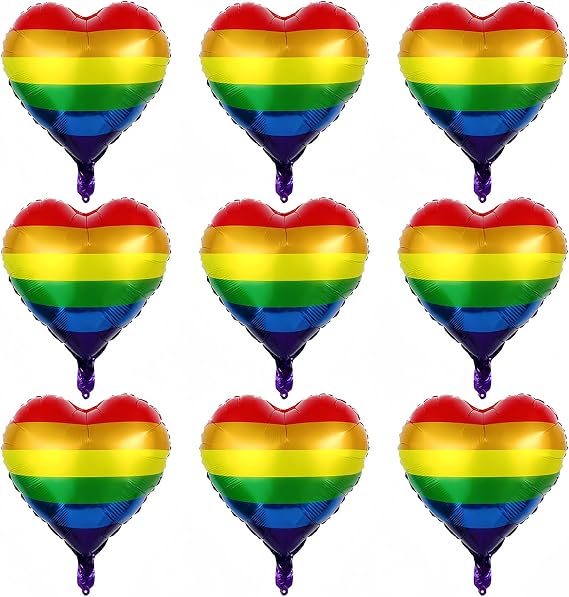 Amazon.com: FULANSI Pride Decoration Rainbow Balloons Kit ，18'' Heart ...