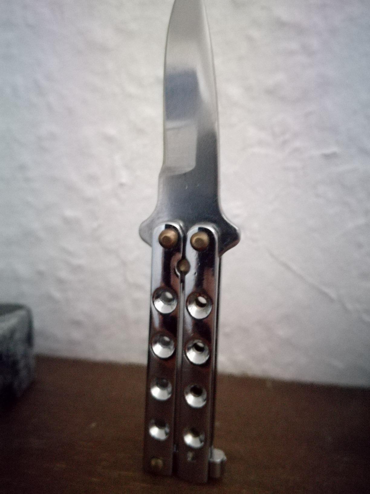 Yantec Mini Butterfly Messer Silber : Amazon.de: Sport & Freizeit