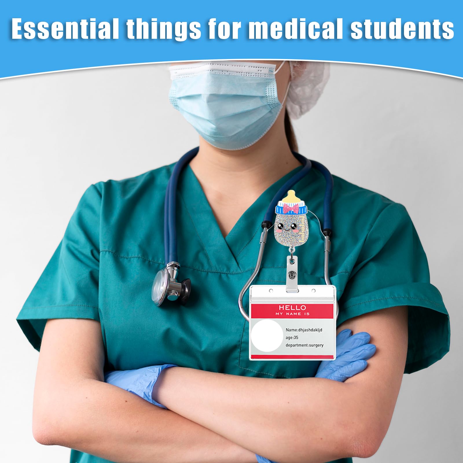 Snapklik.com : Dimeho Nurse Badge Reel Retractable Bling Acrylic ...