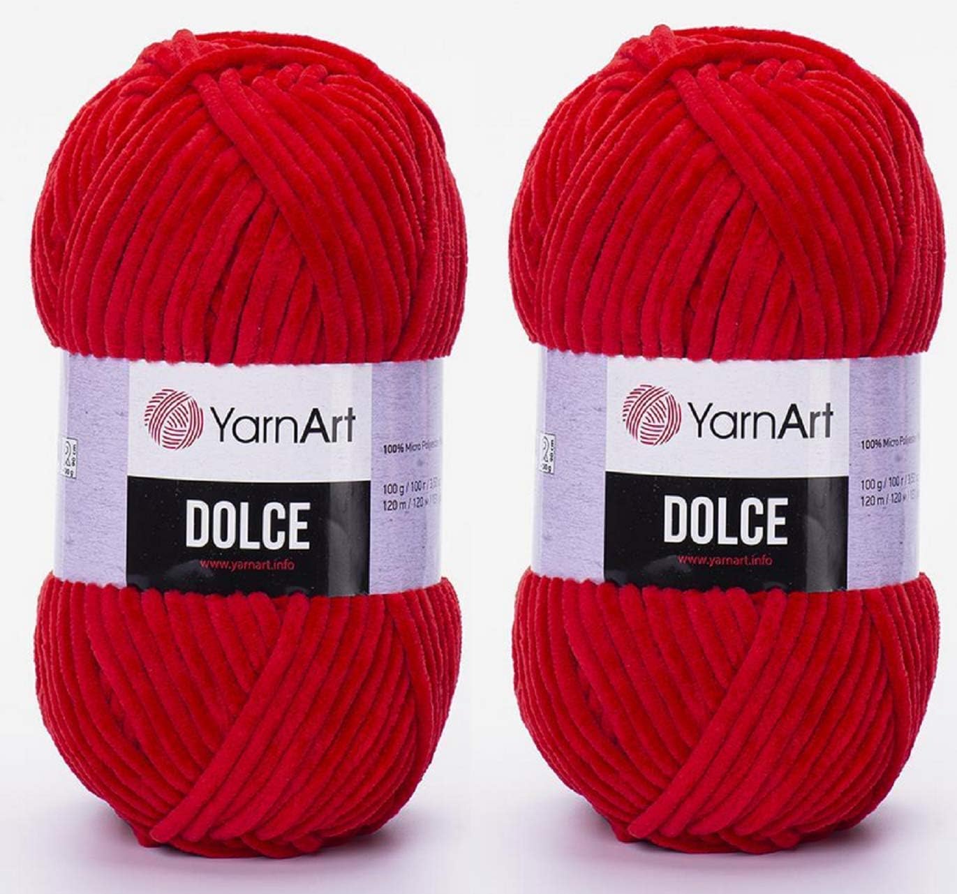 YarnArt Dolce Yarn 100% Micropolyester Yarn (2 x 100 g) Super Bulky: 6 ...