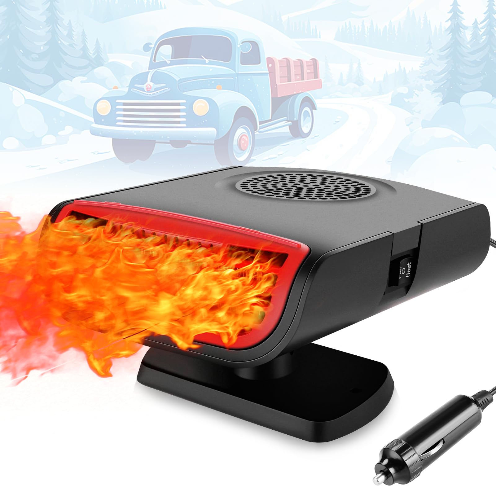 Amazon.com: Car Heater, 12V Portable Heater for Car,2 in1 Fast Heating ...