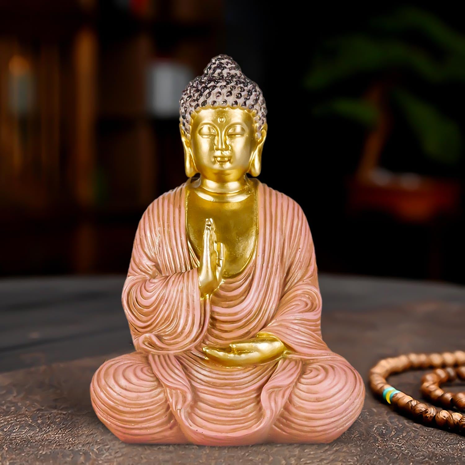 Amazon.com: Houlu Golden Meditating Buddha Statue Indoor – 6.3 Inch ...