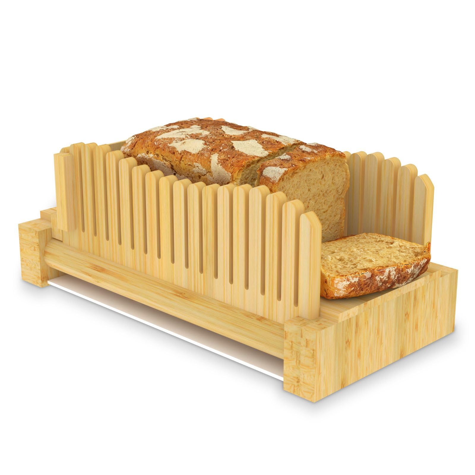 Amazon.com: URBANCOZ Bread Slicer for Homemade Bread, Bamboo Bread ...