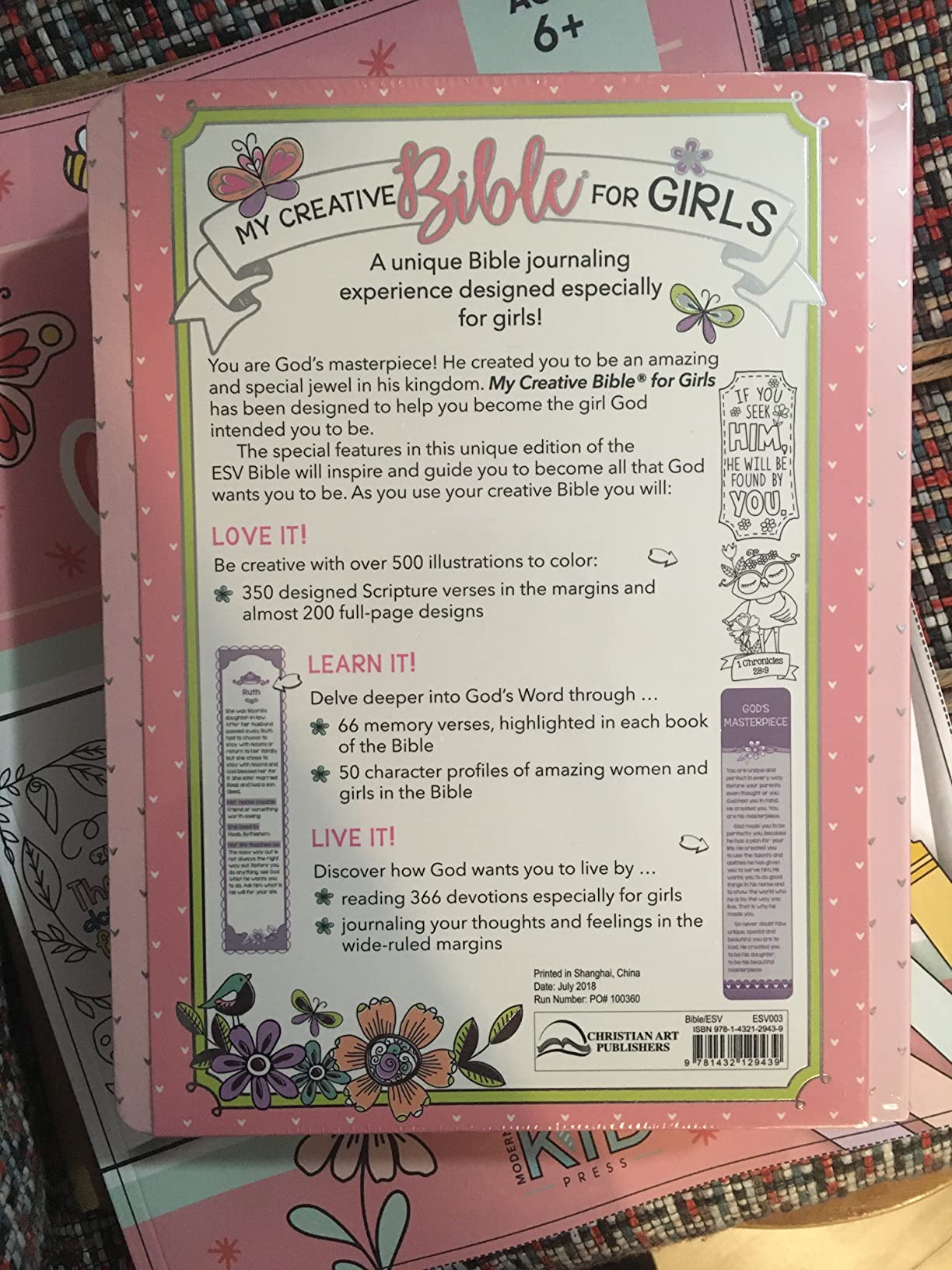 ESV My Creative Bible for Girls Softcover, Pink Floral: Amanda Cowles ...