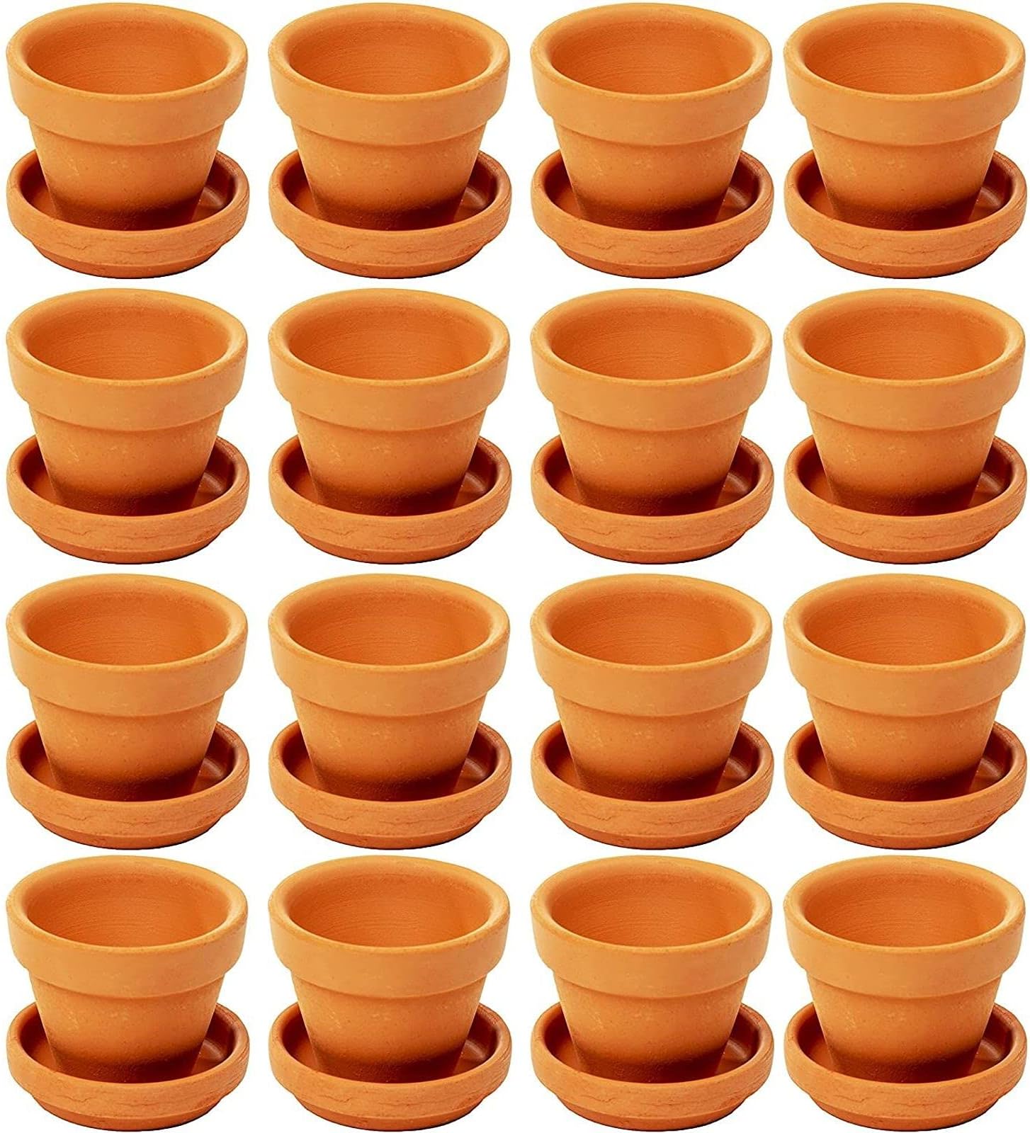 vensovo 10.16cm Terra Cotta Pots with Saucer - 6 Pack Clay Flower Pots ...