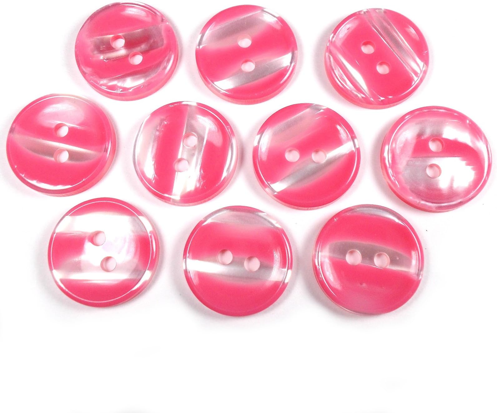 Marble Stripe Humbug Candy Look Round Buttons Pack of 10 (15mm, Red ...