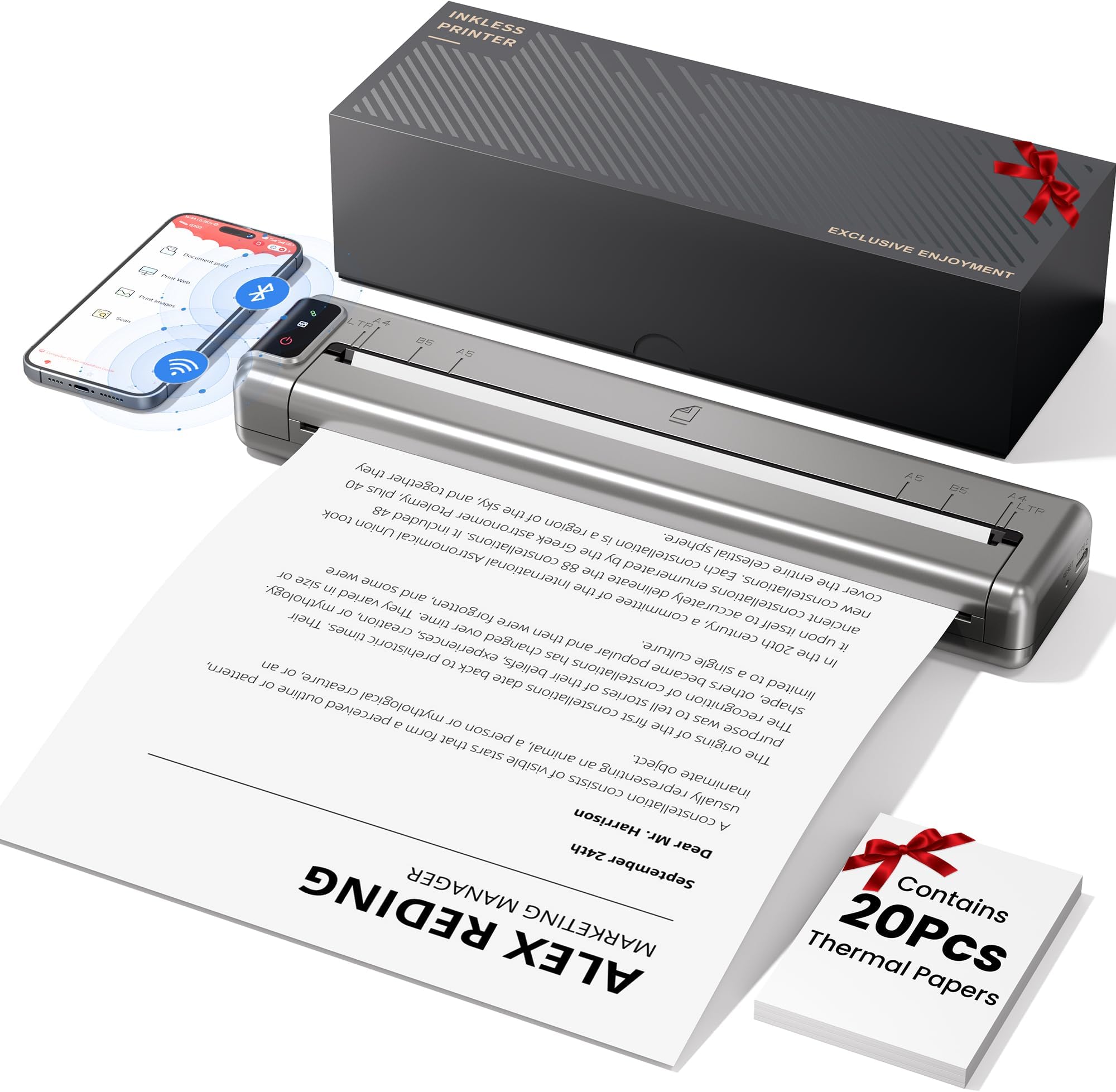 Phomemo Q302 Imprimante Thermique A4, Imprimante Portable sans Encre ...