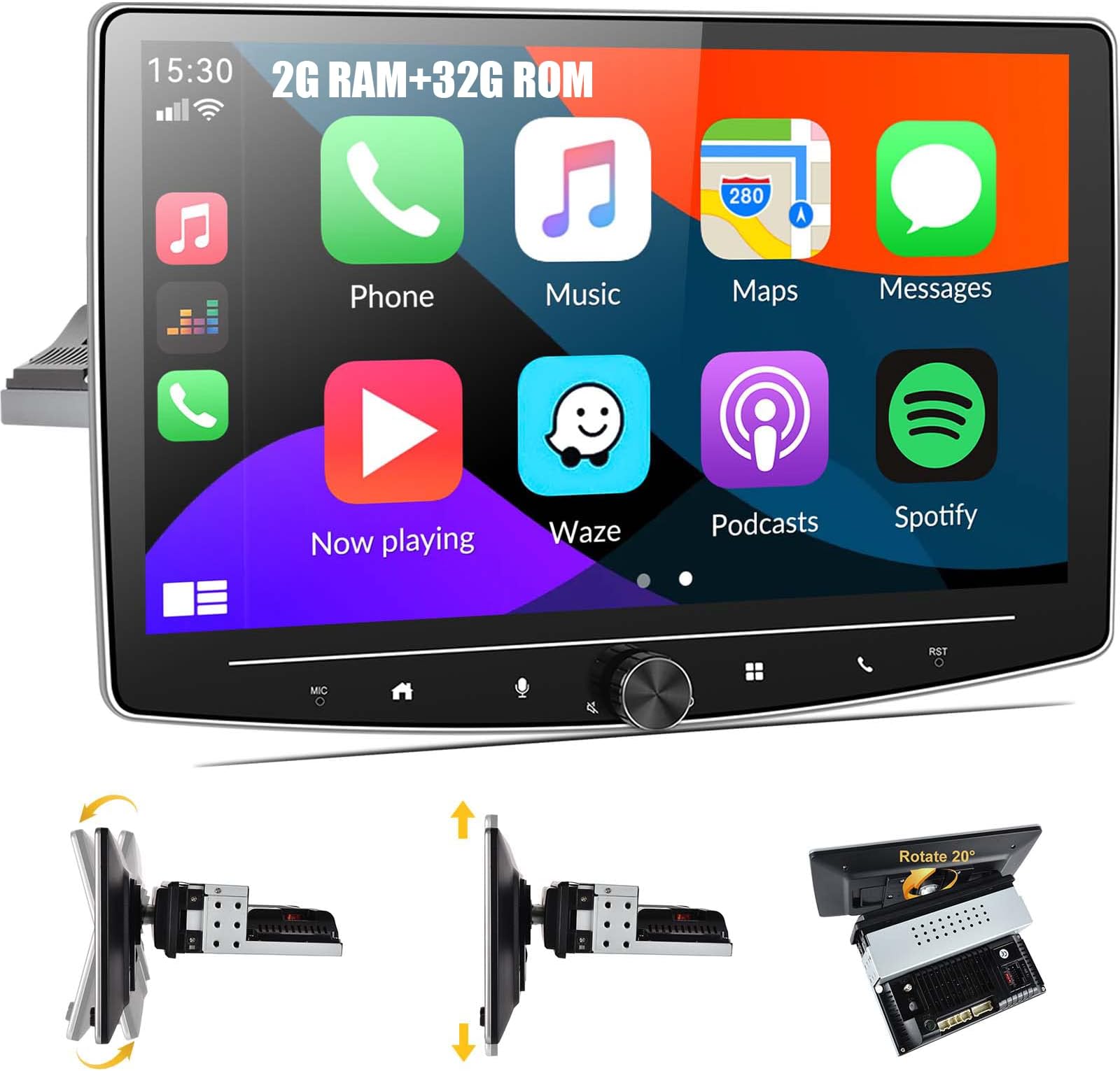 Amazon.com: 10.1 Inch Android Car Stereo Single Din Rotatable Touch ...
