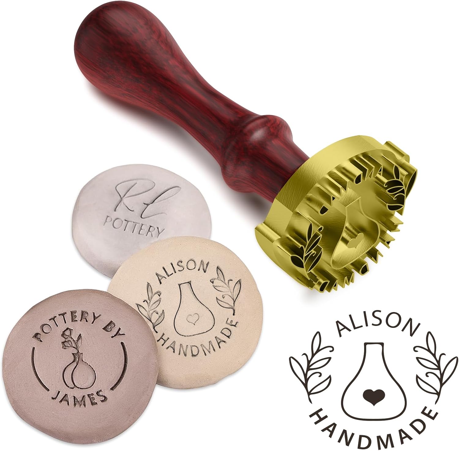 Amazon.com: Personalized Pottery Stamp for Clay, Custom Pottery Stamps ...