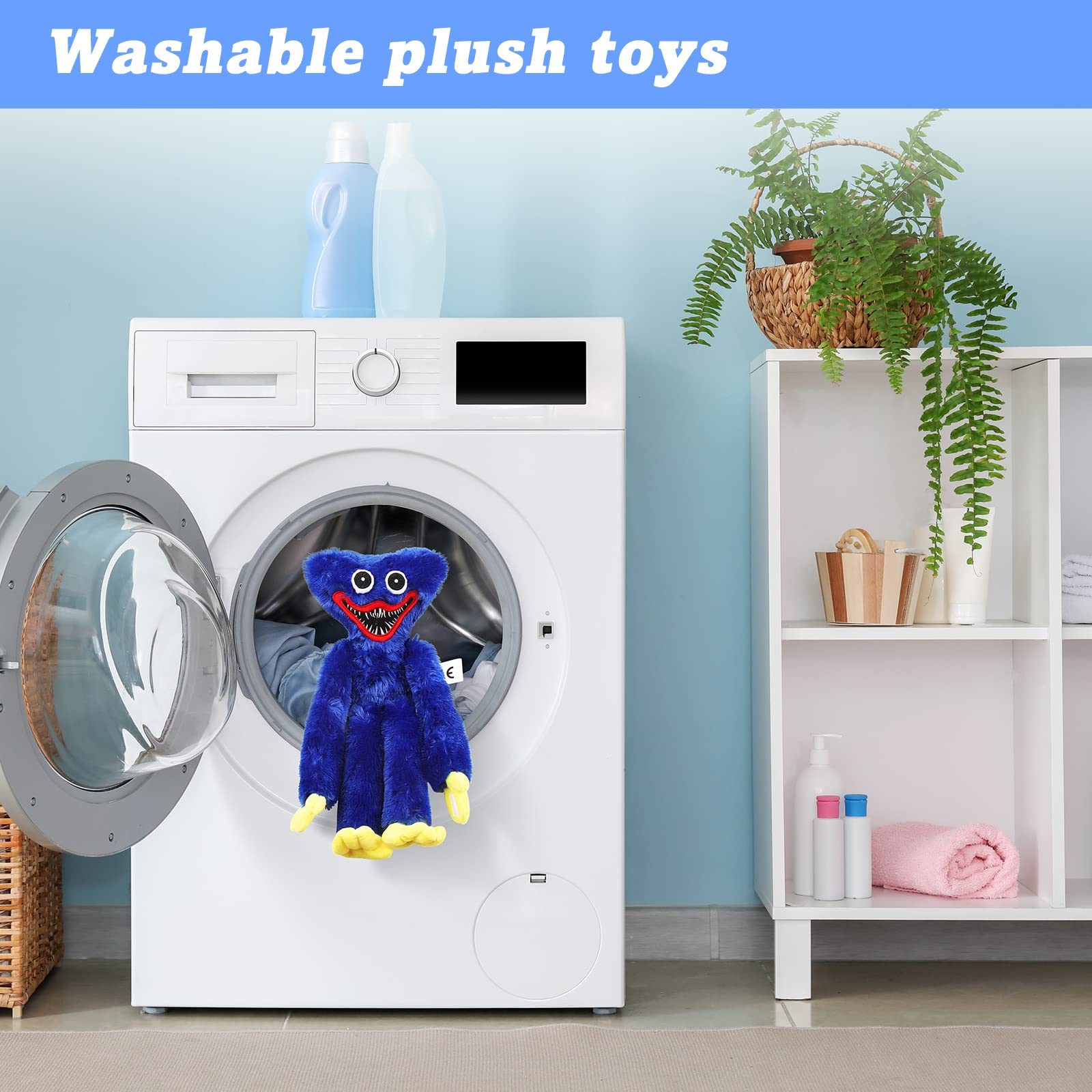 Poppy Playtime Huggy Wuggy Plushies Toy, Veolicy Blue Monster Horror ...