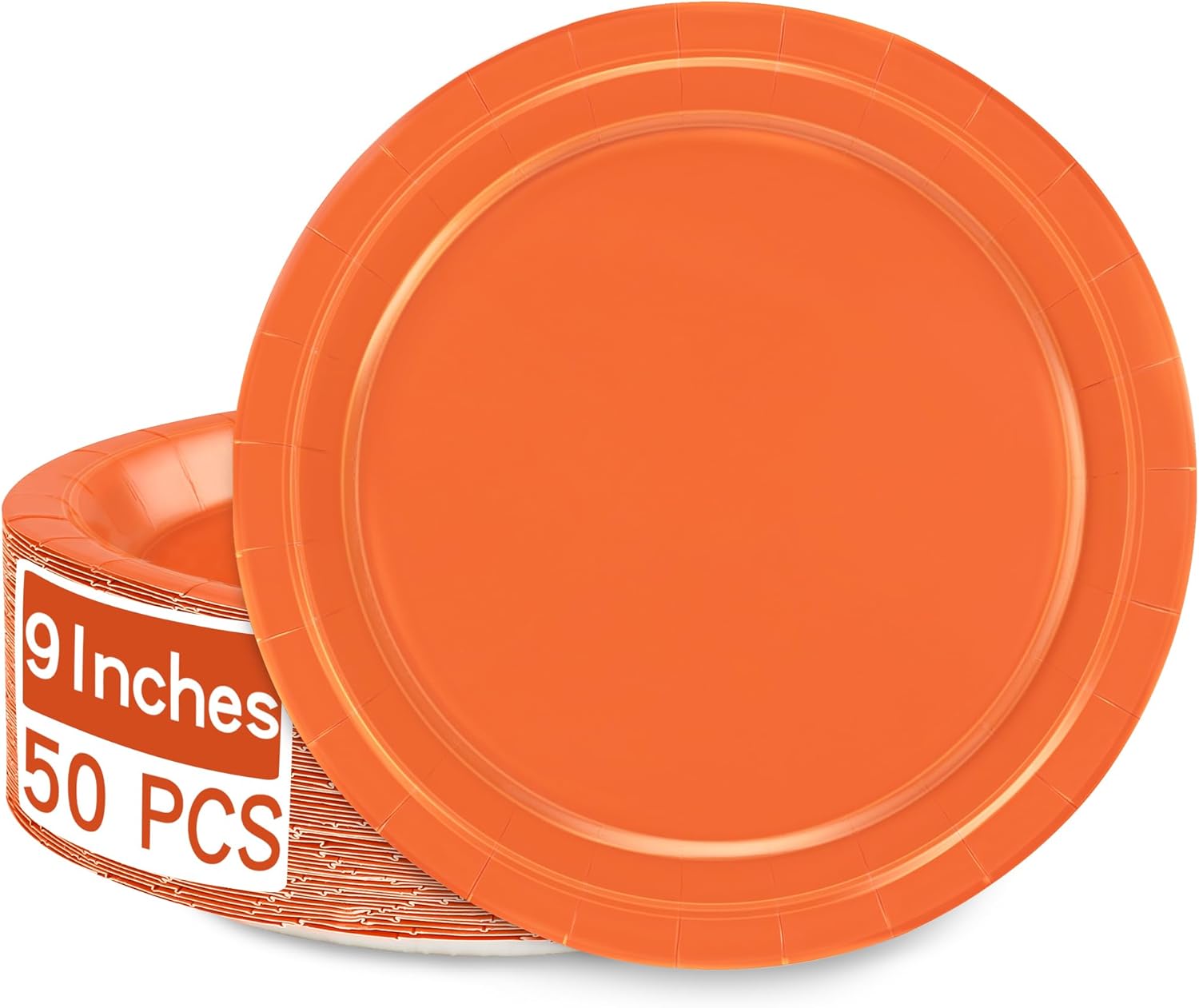 Amazon.com: QZYL Disposable Paper Plates Set, 50 PCS Orange Dinner ...