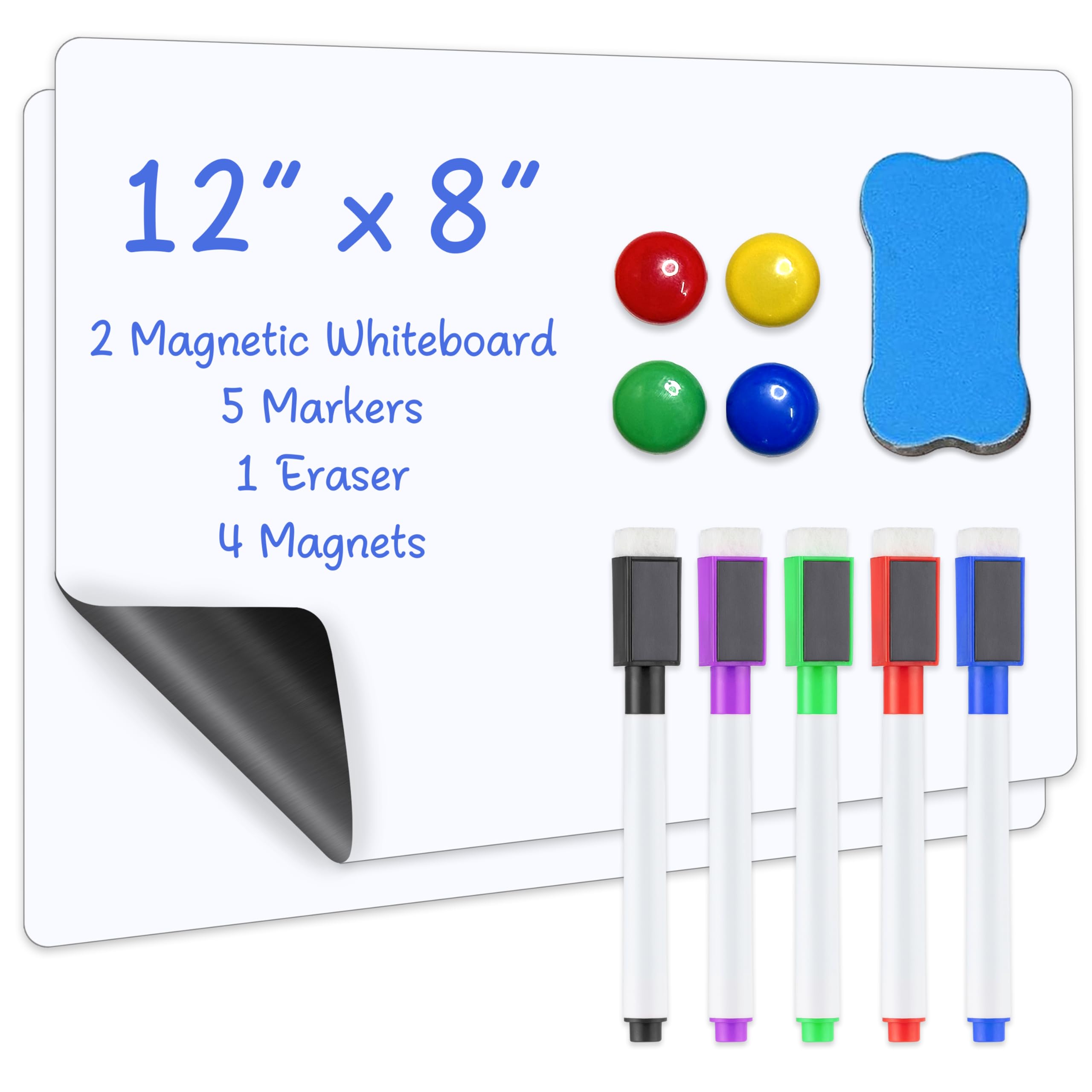 Snapklik.com : Magnetic Dry Erase Board Fridge White Board Sheet, 12"x8 ...