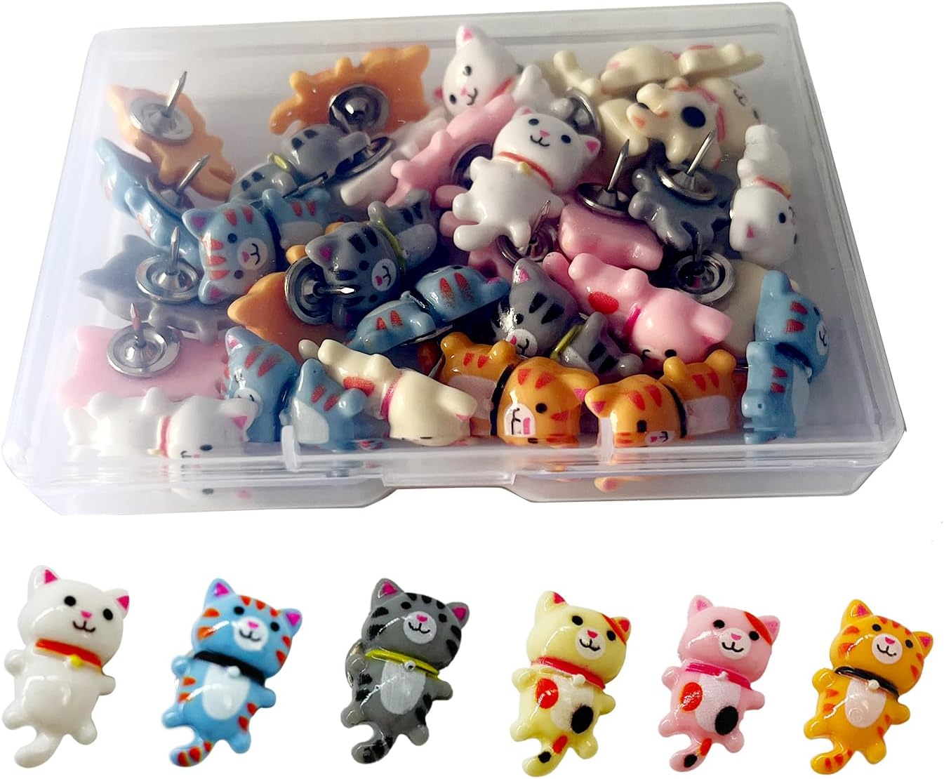 Amazon.com: Prasacco 20 Pcs Cute Animal Push Pins: Cat & Dog Corgi ...