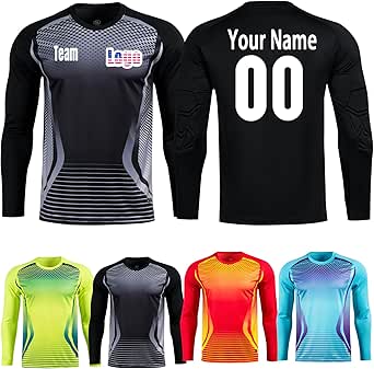 Amazon.com: Custom Soccer Goalie Jersey Youth Adults Personalized ...