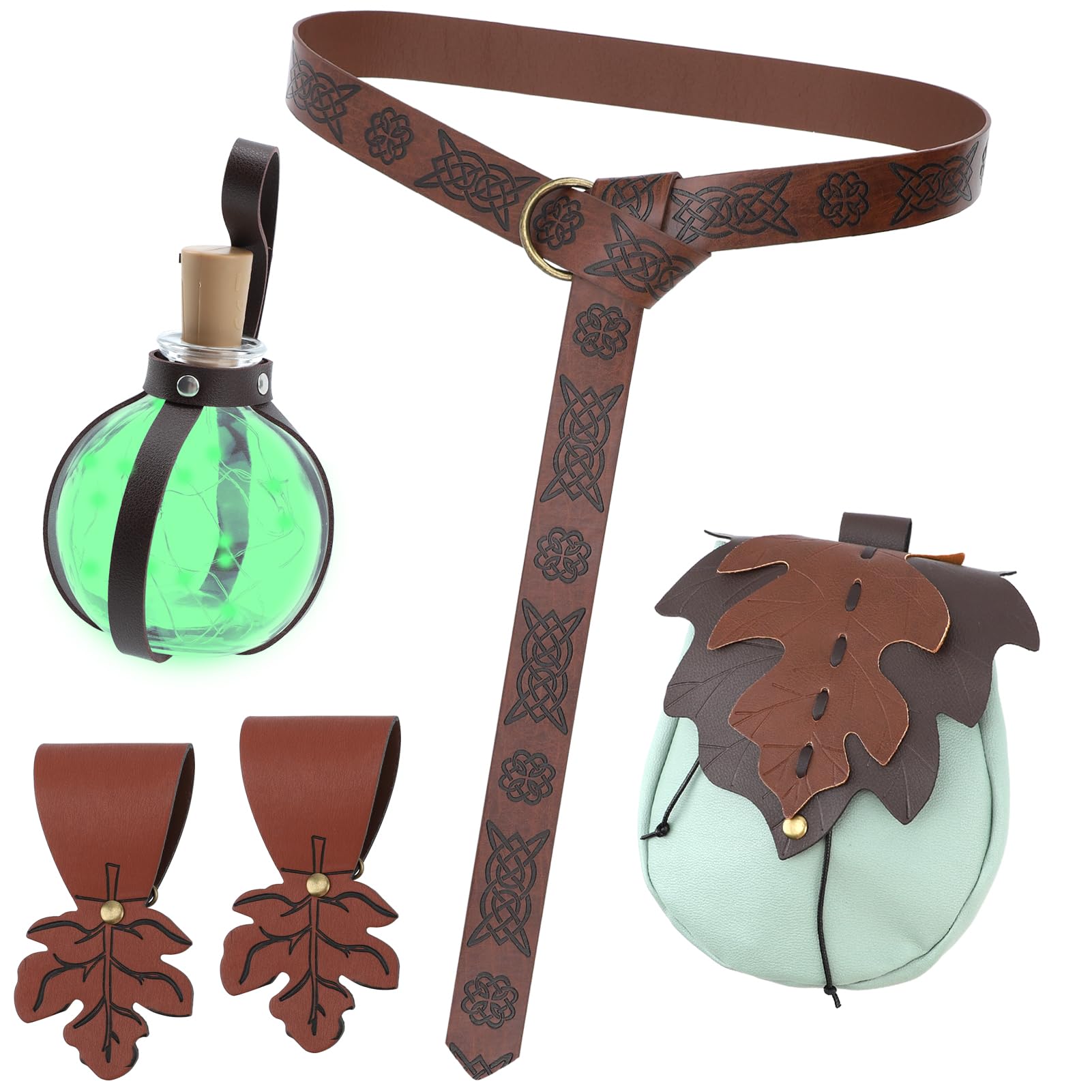 Amazon.com | 6 Pcs Women Renaissance Accessories Leaf Belt Bag ...