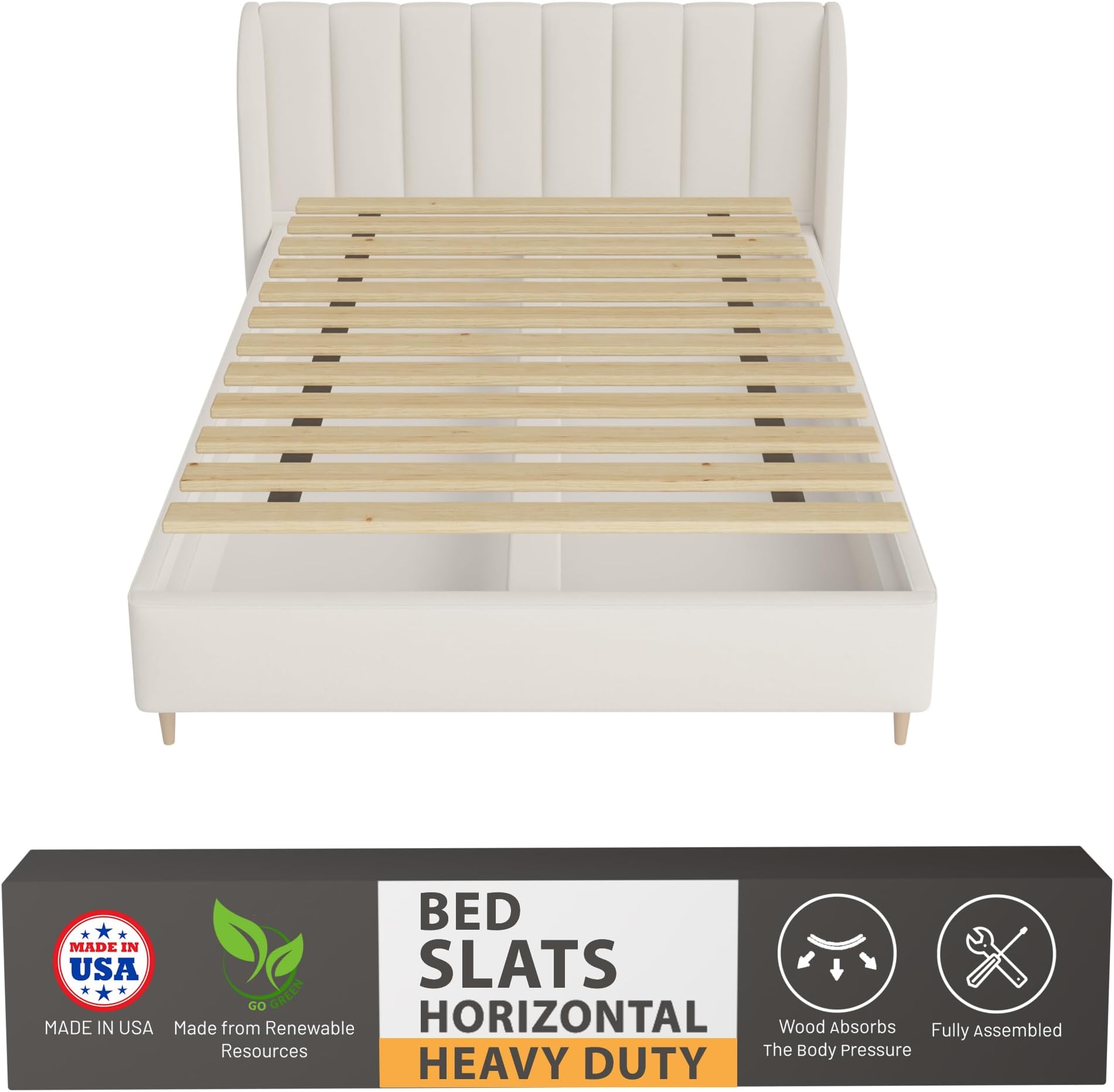 Amazon.com: Mellow Fabric Covered Wood Slats, Bunkie Board Mattress ...