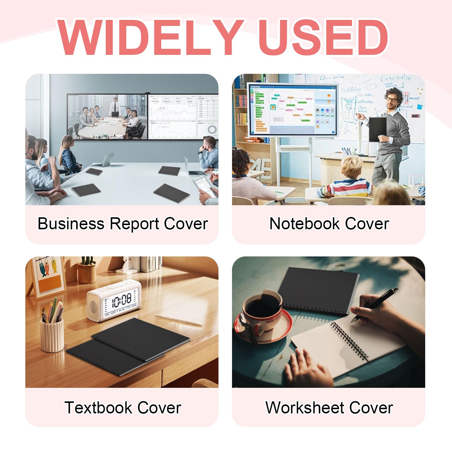 Snapklik.com : 100 Pack 12 Mil Poly Binding Covers,Sand Texture Binding ...