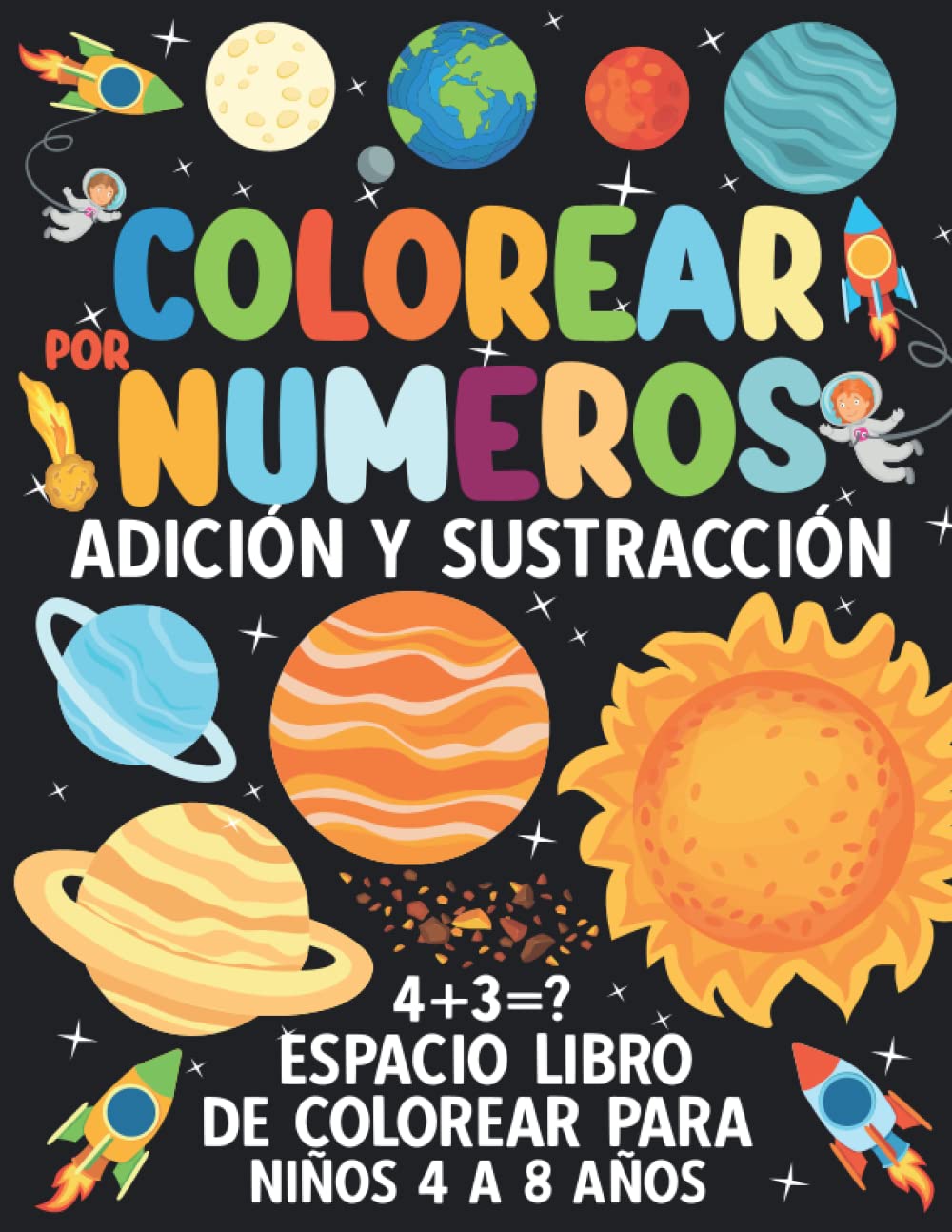Buy Colorear Por Números Adición y Sustracción Espacio Libro De ...