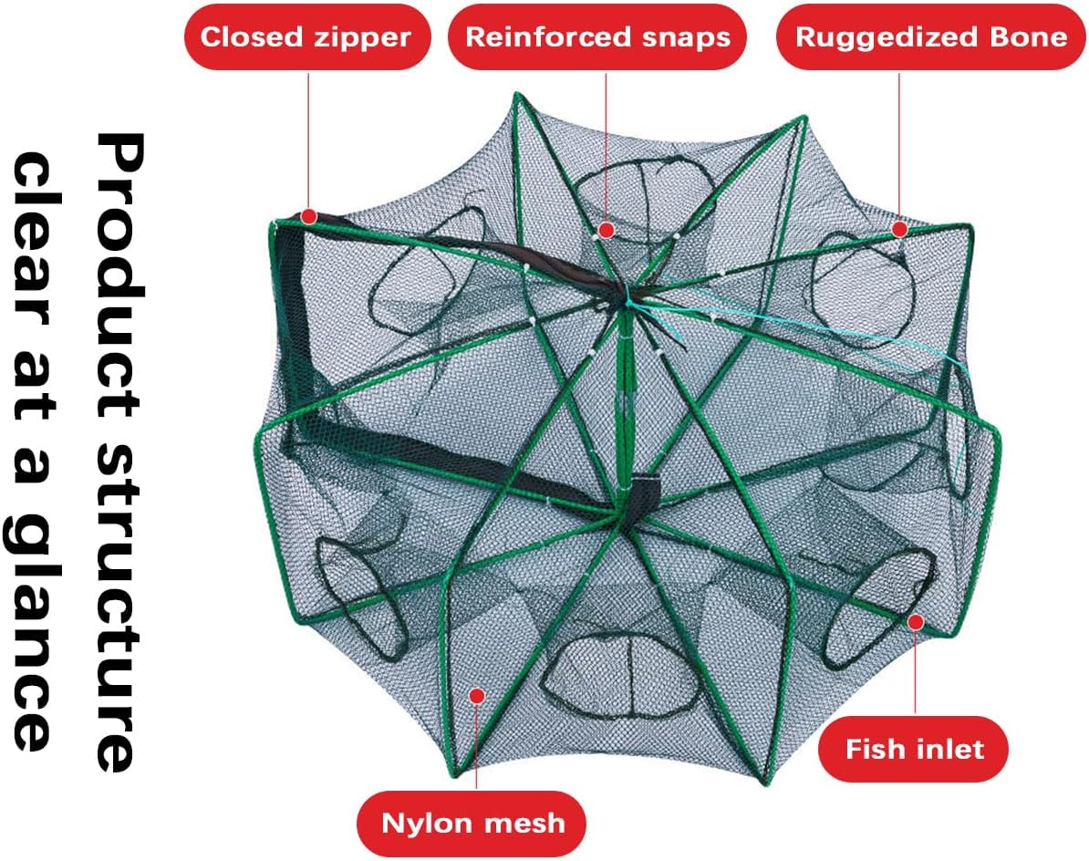 The Magic Foldable Fishing Trap,2024 Upgrade Auto-Foldable Strengthened ...