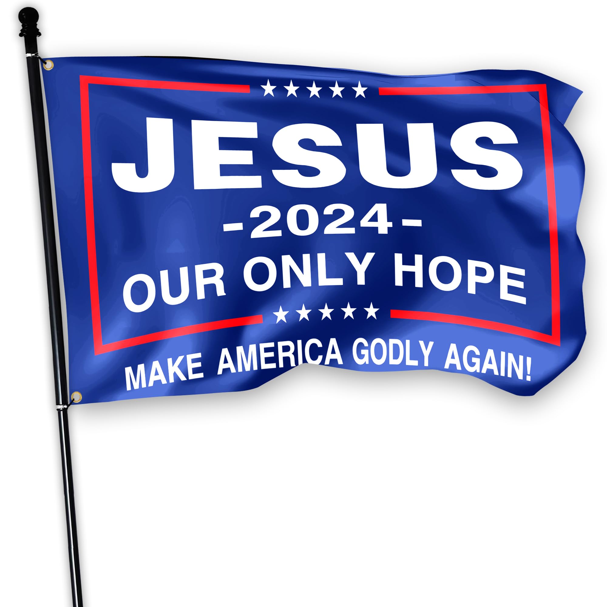 Snapklik.com : Jesus 2024 Our Only Hope Flag 3x5 Ft Make America Godly ...