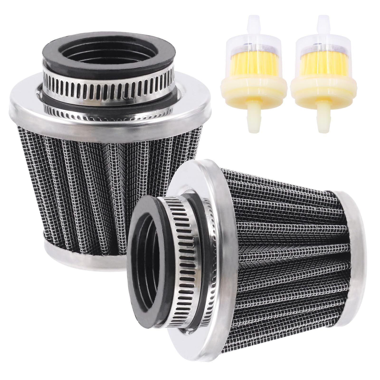 Mardatt 4Pcs 35mm Motorcycle Air Filter with Fuel Filters, Air Intake ...