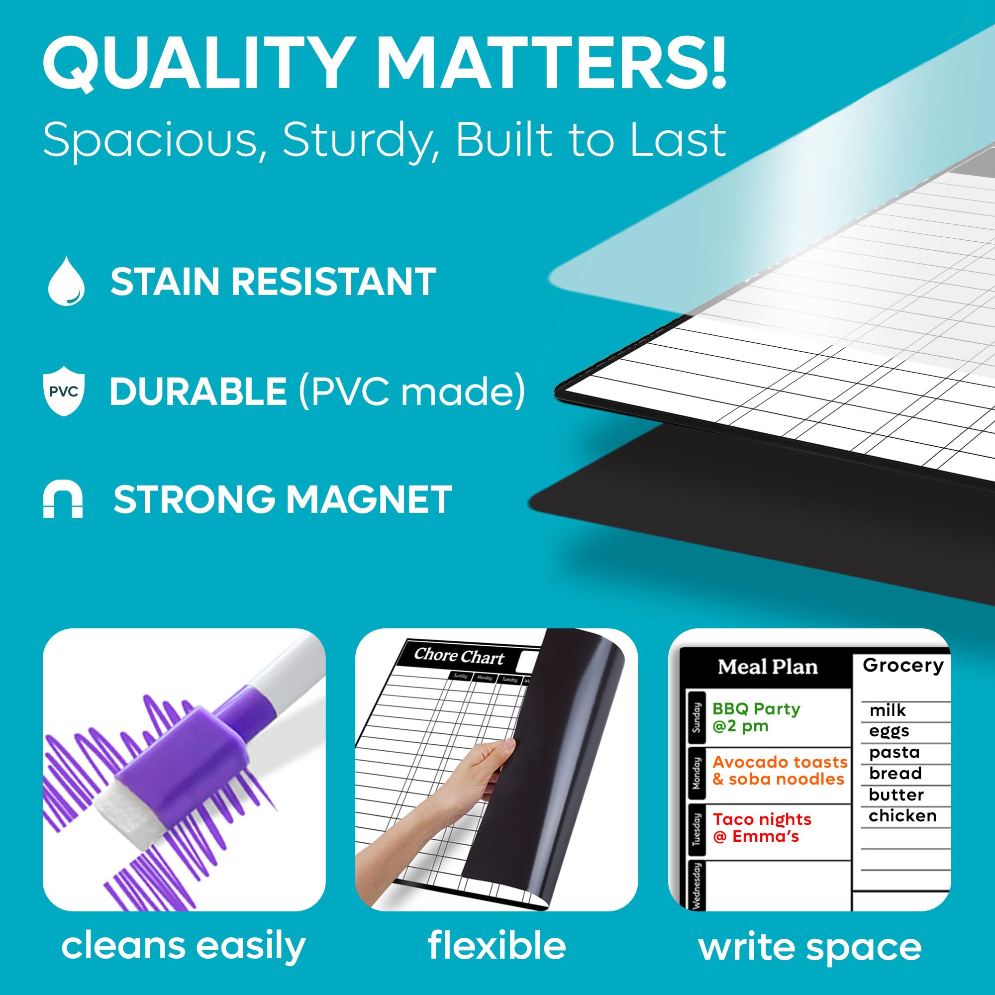 Snapklik.com : Magnetic Chore Chart Dry Erase Whiteboard Set - Pocket ...