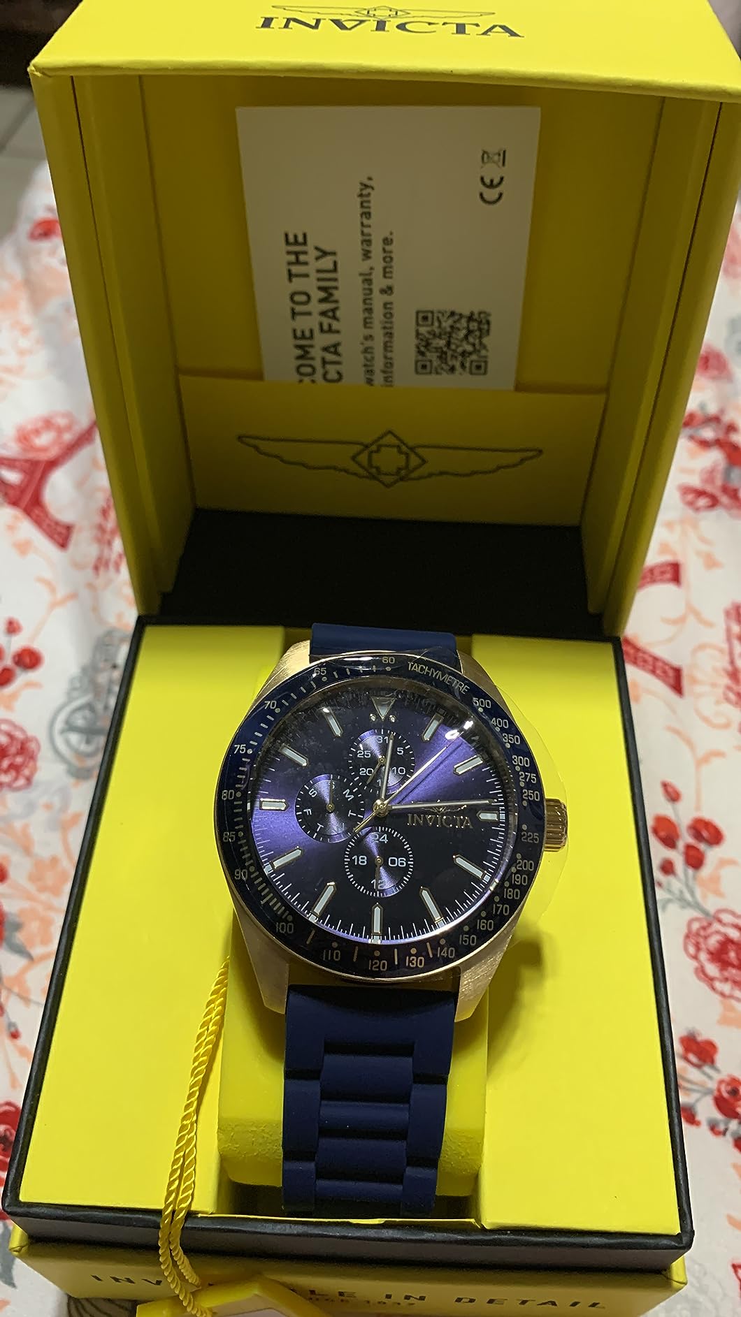 Amazon.com: Invicta Men's Aviator 45mm Silicone Quartz Watch, Blue ...