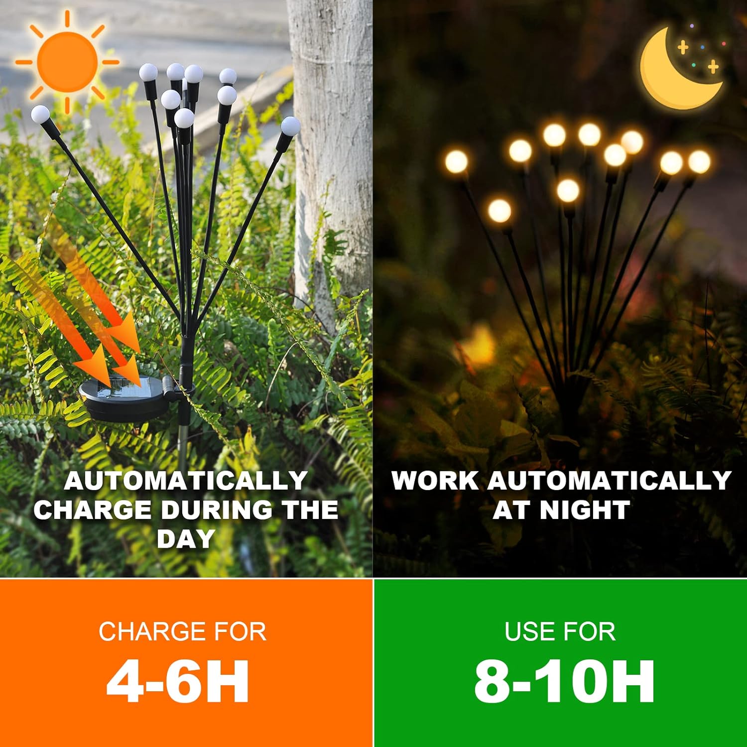 YOTOZU 2 luces solares para jardín al aire libre, luz solar de ...