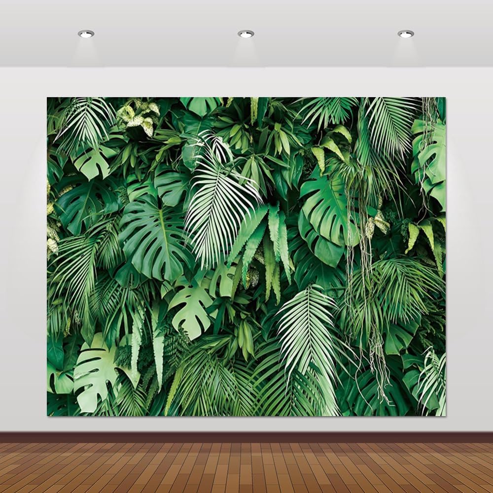 Amazon.com : Green Tropical Palm Leaves Backdrop 10x8ft for Hawaiian ...