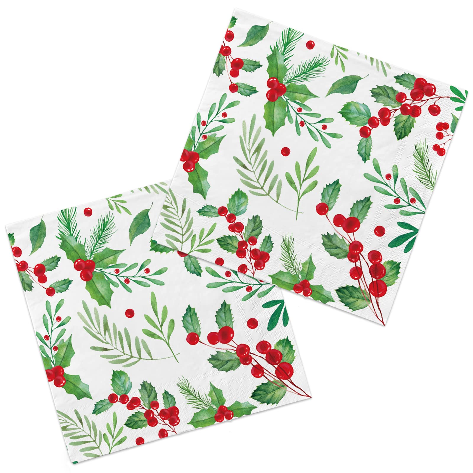 Amazon.com: Christmas Party Supplies, Christmas Seasonal Holly Paper ...