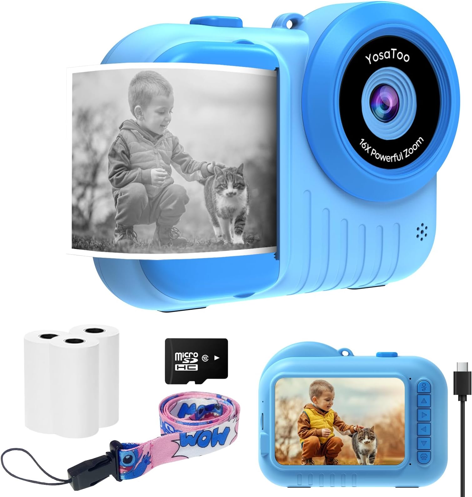 Amazon.com: Kids Camera Instant Print 3.5 Inch, Instant Print Camera ...