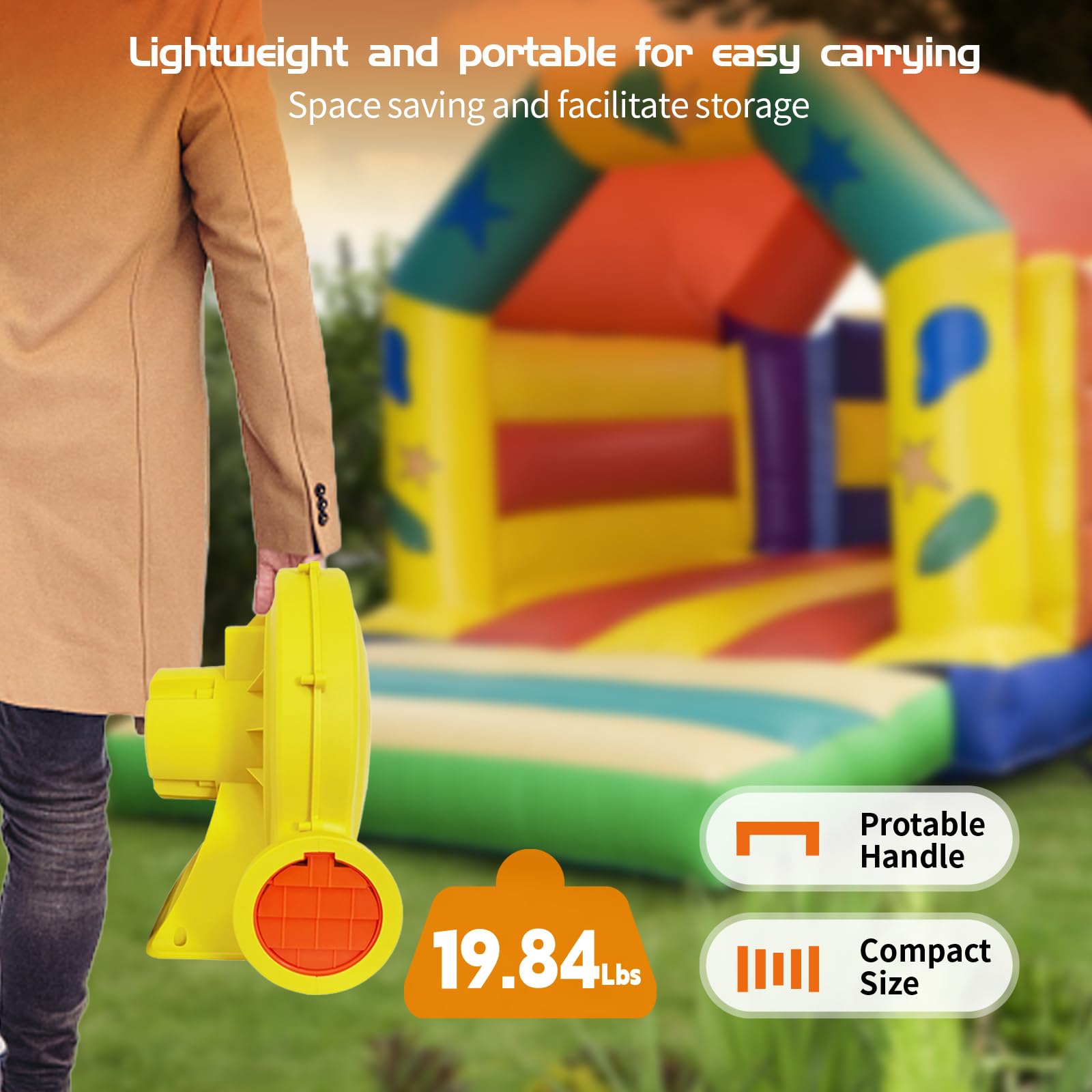 Snapklik.com : Inflatable Blower,1200W 1.5 HP Inflatable Bouncer Blower ...