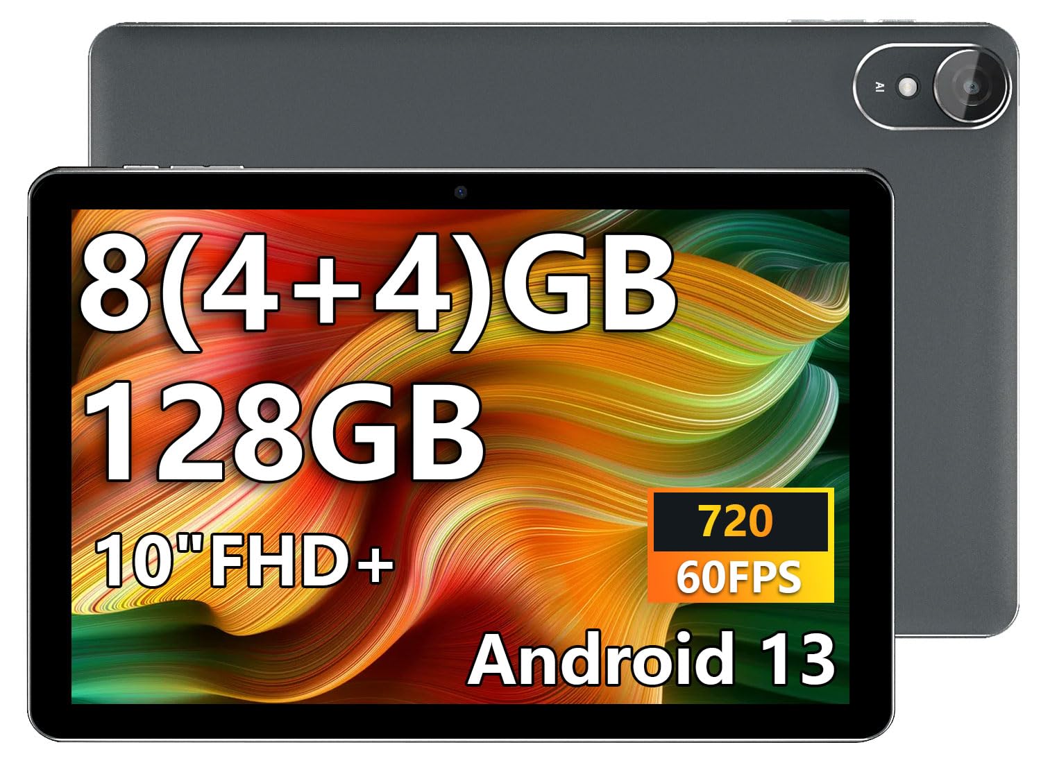 Tablet 10 inch Android 13 Tablets with 8GB(4+4) RAM 128GB ROM, 6000mAh ...