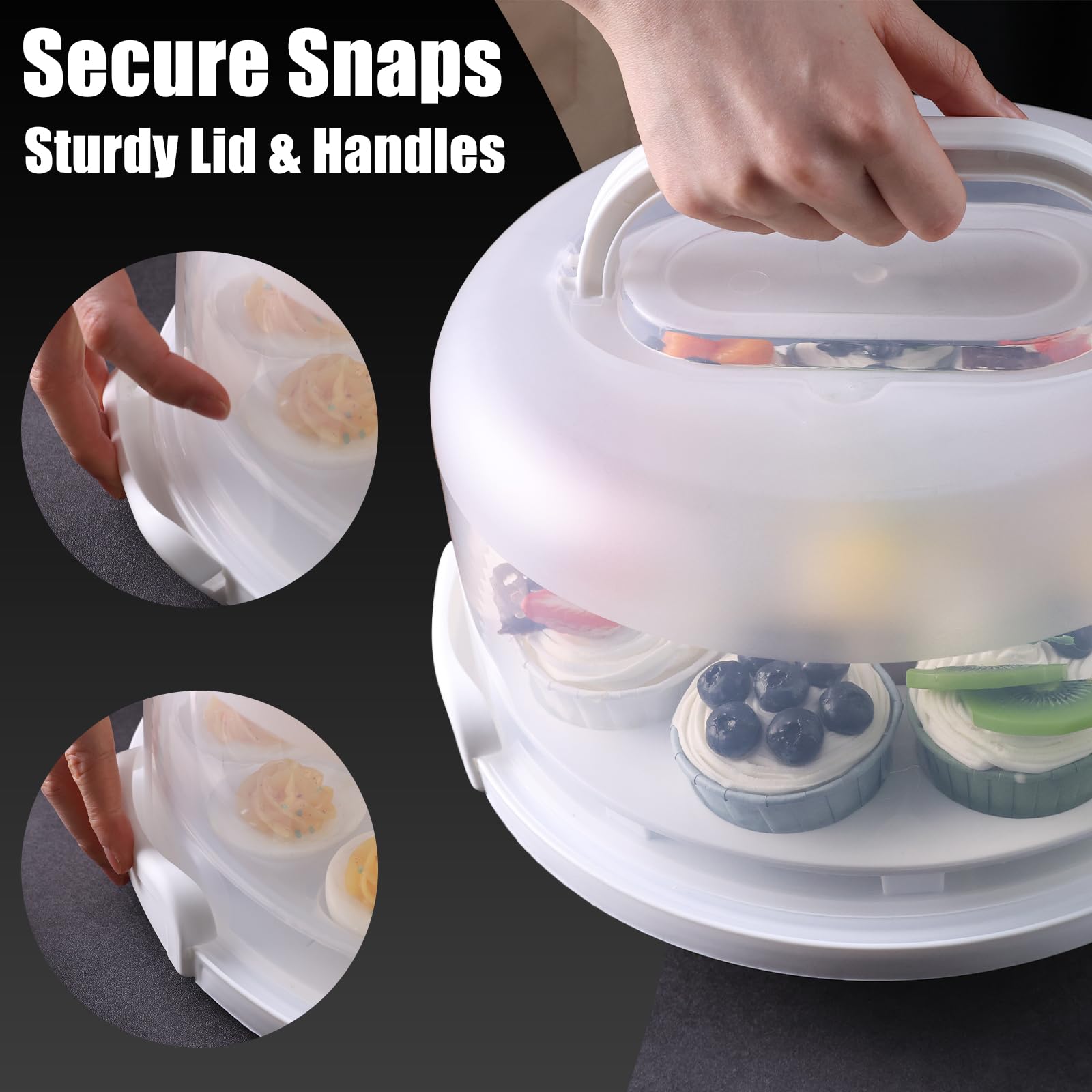 Snapklik.com : VGOODALL Round Cake Carrier, 3-in-1 Multipurpose Cake ...