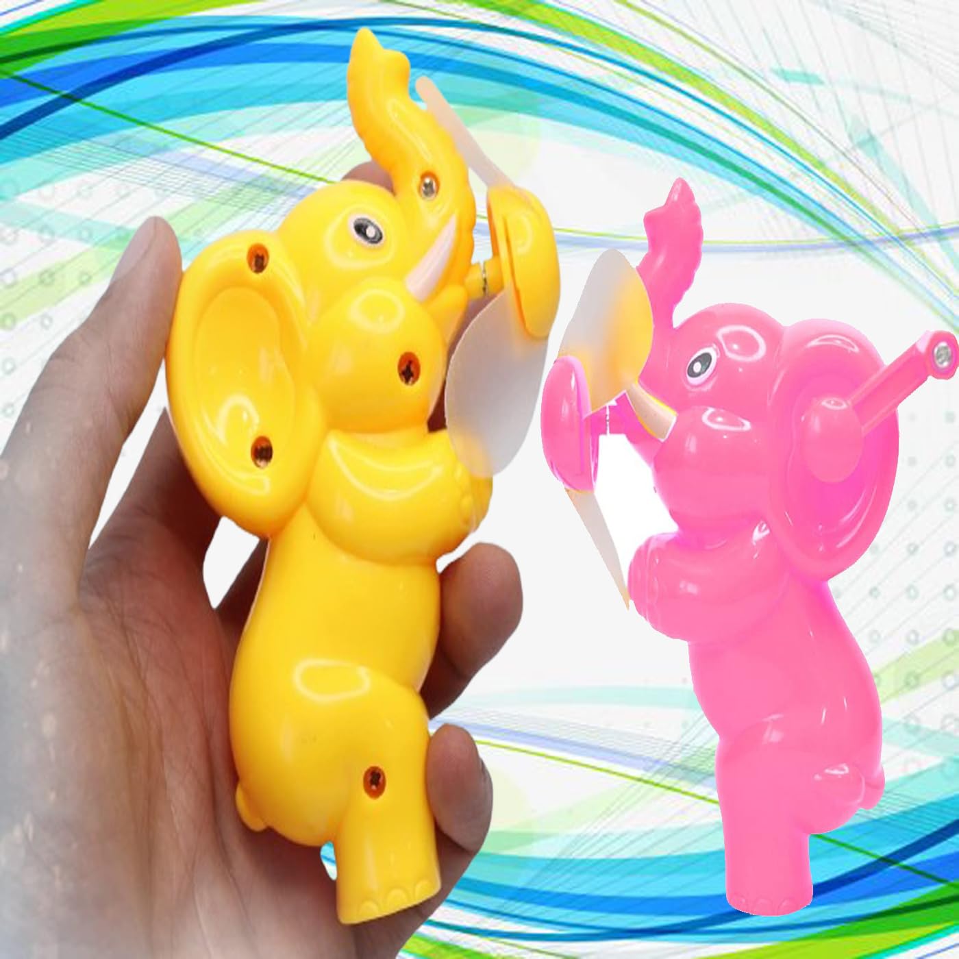 Buy Prime Set Of 2 Pcs Kids Hand Pressure Mini Toy Fan Cute Cartoon ...